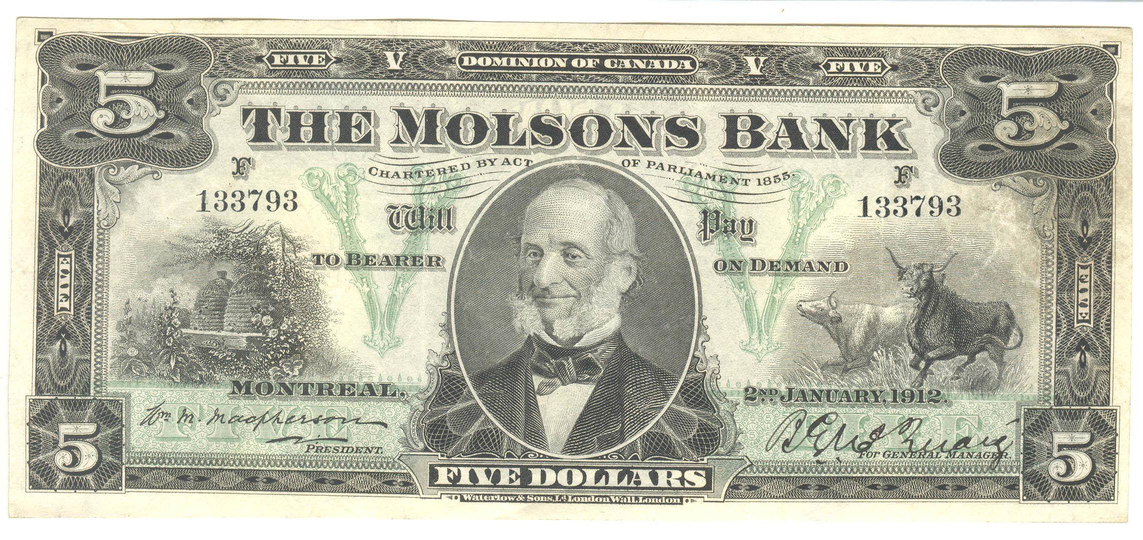 Vous souvenez-vous des billets de banque émis par la « Molsons Bank ...